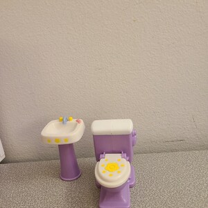 Dora the Explorer 3 Piece Deluxe Bathroom Set, Dollhouse Furniture ...