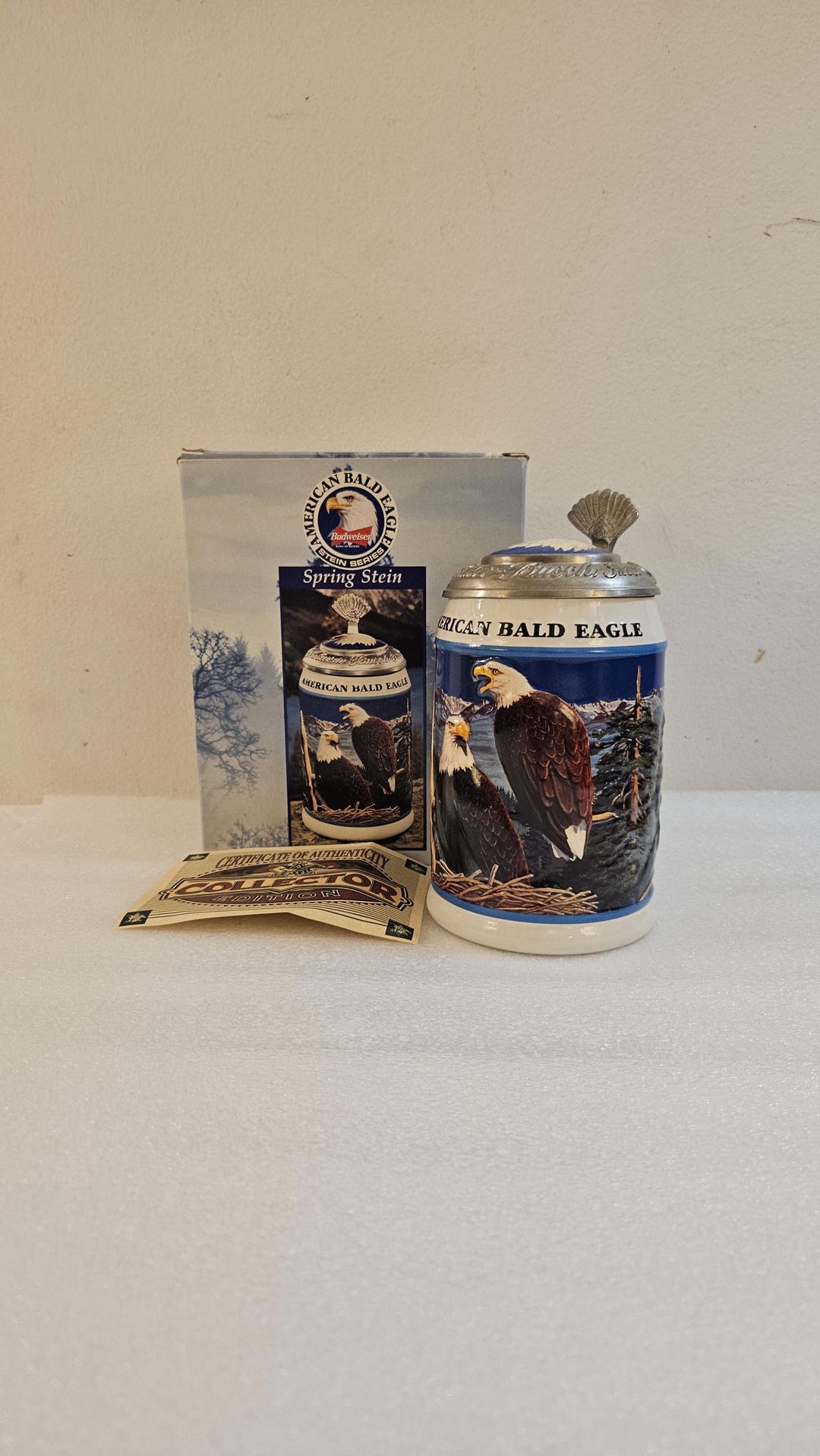 Budweiser Beer Stein – Spring Series American Bald Eagle 1999 – New in ...