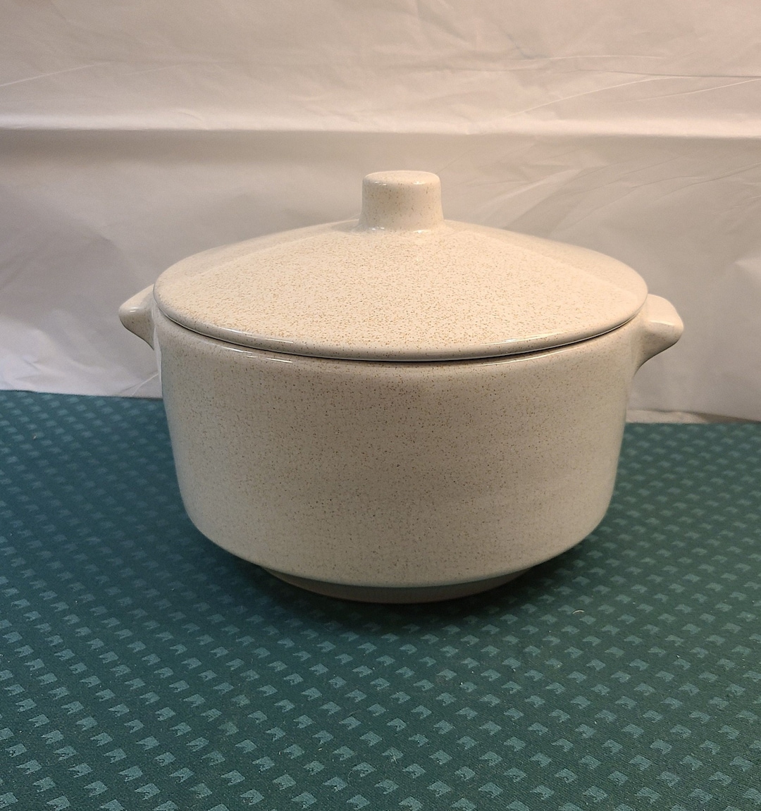 Vintage Ceramic Speckled Bean Pot - Etsy