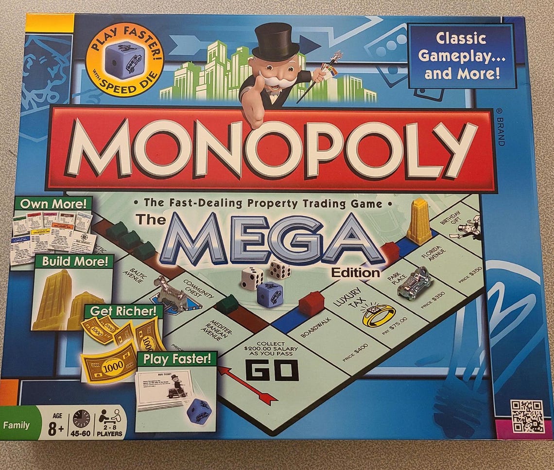 Monopoly MEGA Edition With Speed Die, Own More, Build More, Get Richer ...