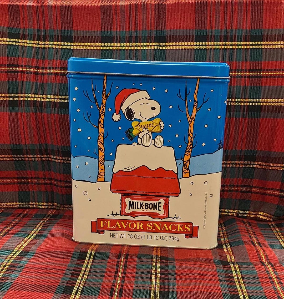Vintage Snoopy Milk Bones 1996 Tin - Etsy