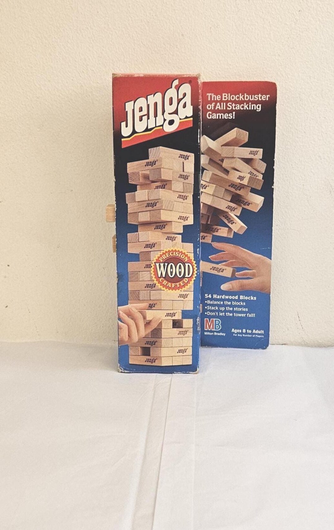 Vintage 1995 Jenga Game - Milton Bradley Classic Wood Block Stacking ...