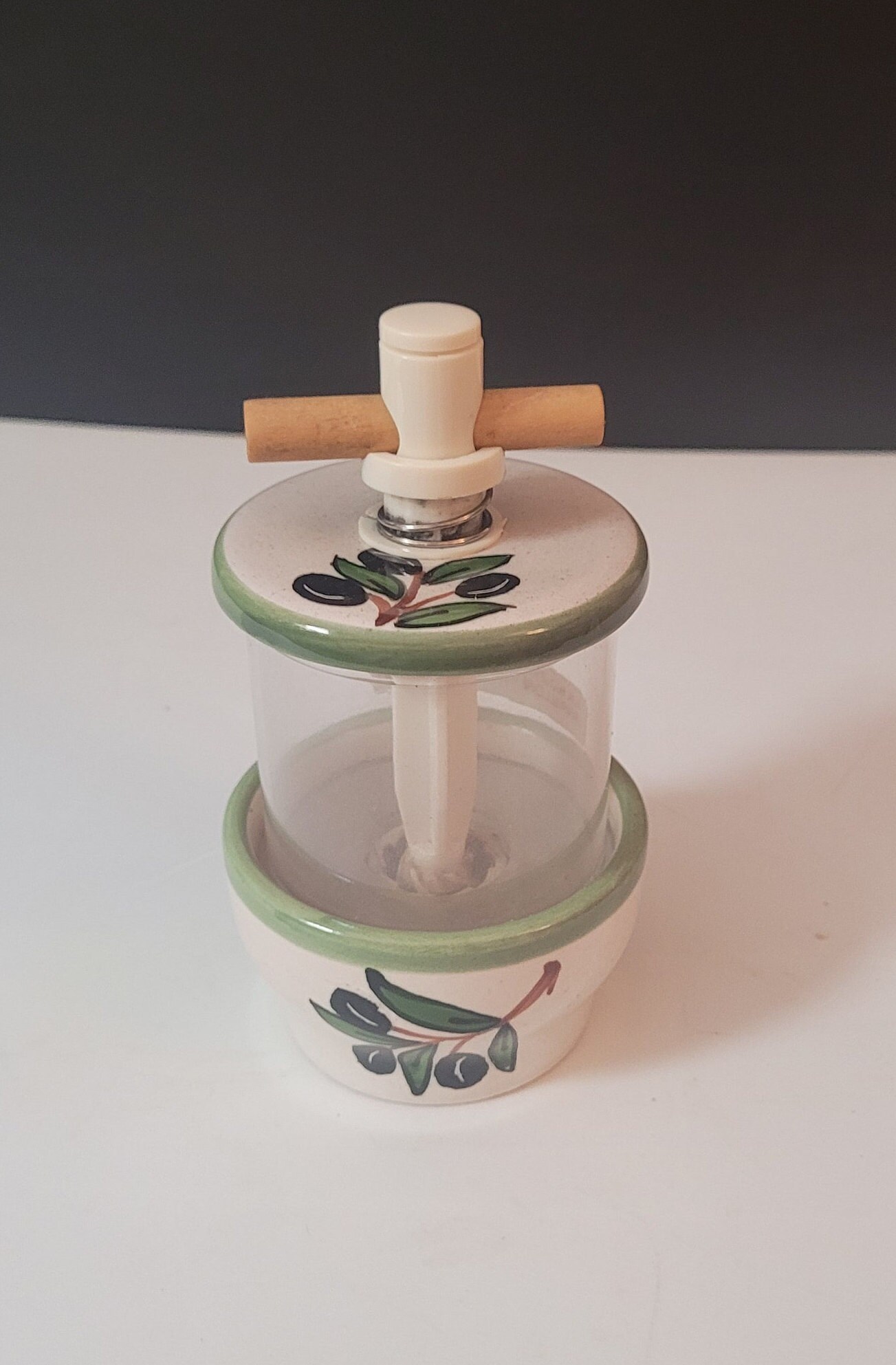 Vintage French Spice Mill/ Ceramic and Wood Mull for Herbs - Not Pepper ...