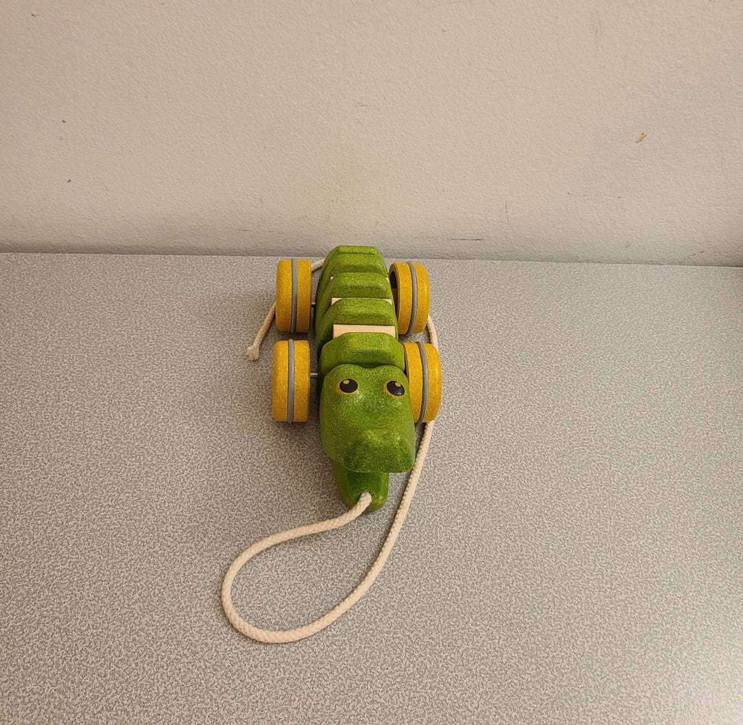 Plantoys Wooden Dancing Alligator Crocodile Toddler/preschool Pull Toy ...