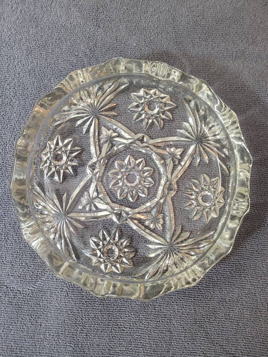 Vintage Crystal Ashtray, 70s Ashtray, Ash Tray, Clear Glass Ashtray ...