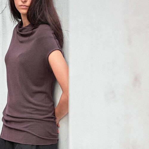 Minimalist Blouse / Long Sleeved Top / Muted Blue Women's - Etsy