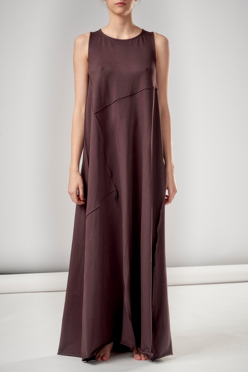 Muted Bordo Cotton Dress / Loose Dress / Minimalist Dress / - Etsy