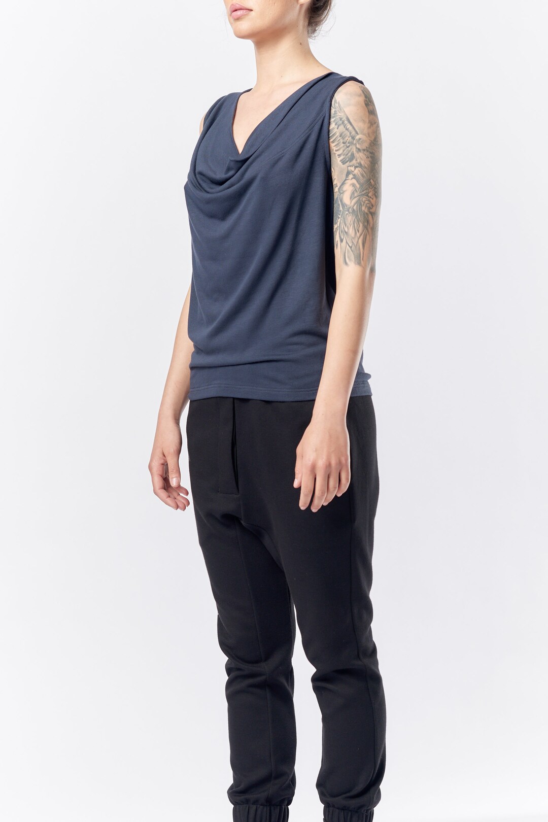 Open Back Loose Tank Top in Muted Blue / TBNO21MBU - Etsy