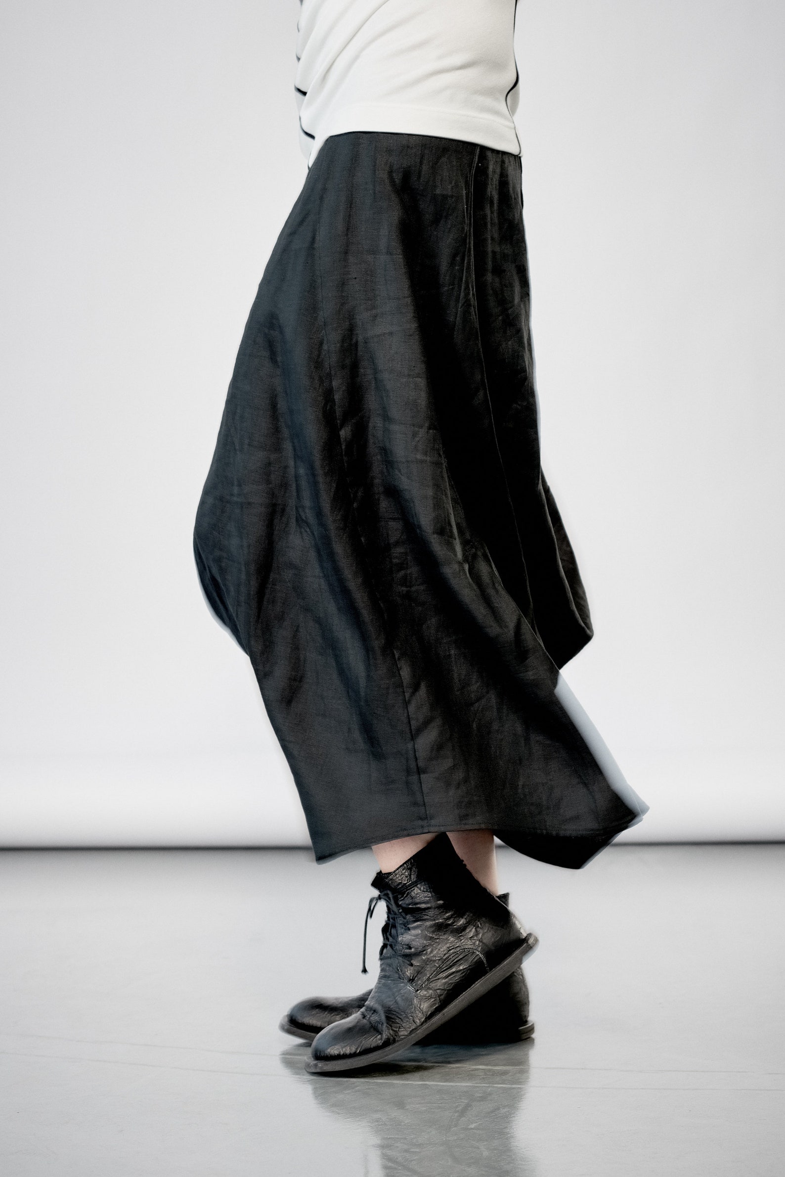 Black Drape Skirt / Black Linen Skirt / Drape Elegant Skirt / | Etsy