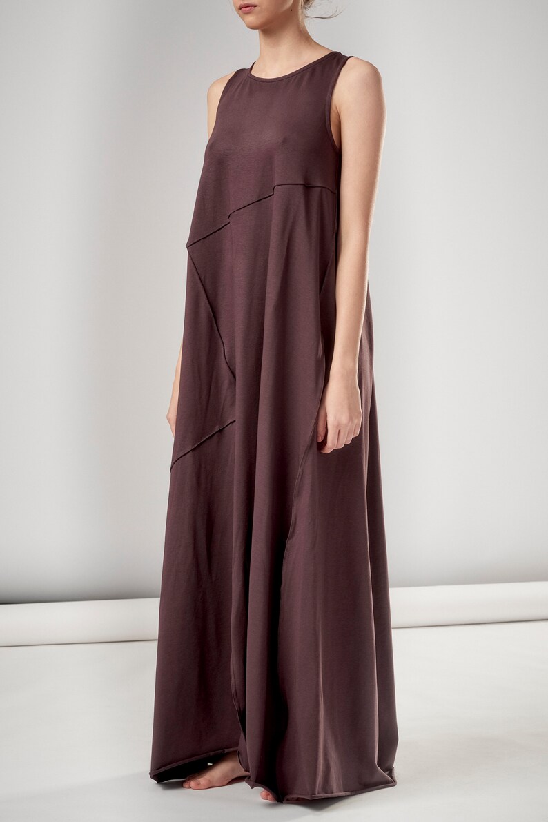 Muted Bordo Cotton Dress / Loose Dress / Minimalist Dress / | Etsy