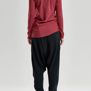 Loose Red Blouse / Long Sleeved Red Top / Draped Red Blouse / Casual ...