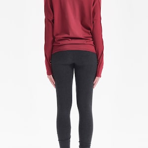 Red Top, Oversized Long Sleeved Blouse, Plus Sizes Available, Casual ...