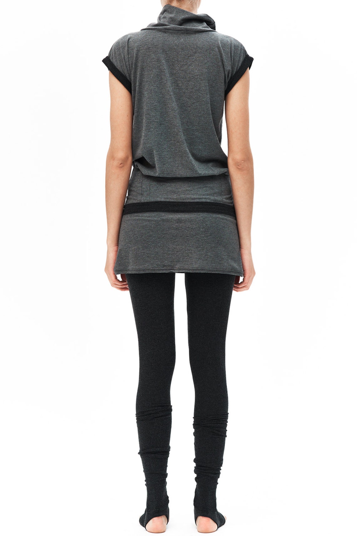 Grey Yoga Tunic Top/ Arya Capped Sleeves Top / Summer Top / - Etsy