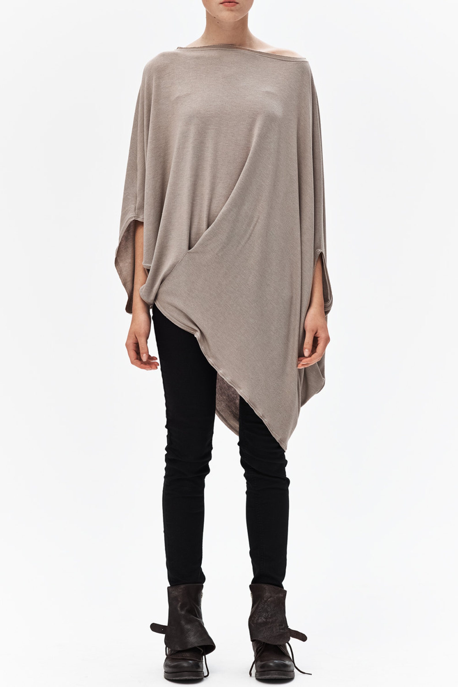 Twisted Beige Top / Oversized Asymmetrical Top/ Loose - Etsy