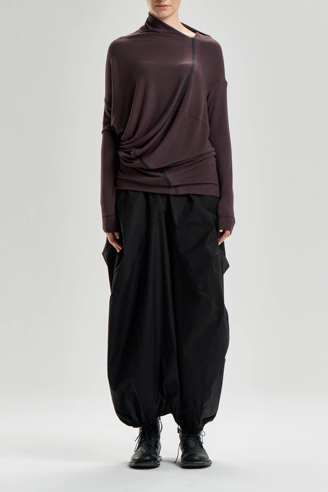 Reversible Muted Bordo Blouse / Knitted Handmade Top / Soft - Etsy