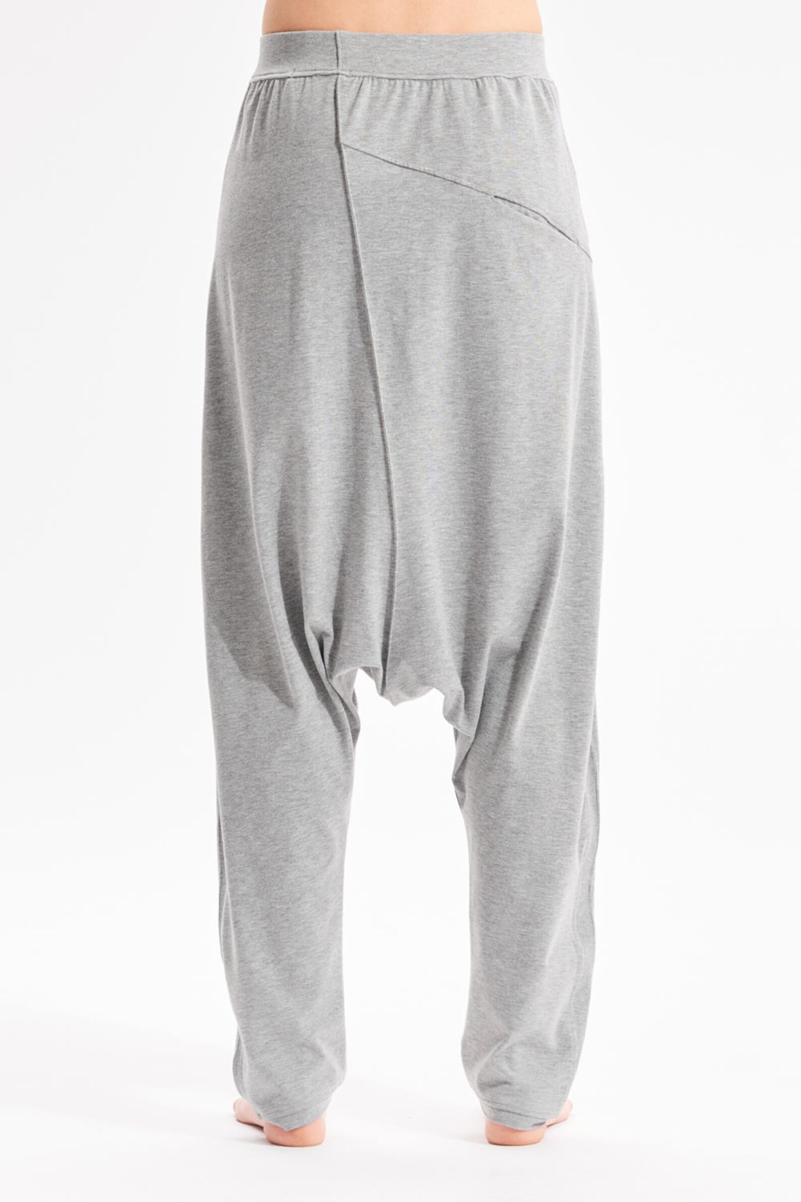 Heather Grey Drop Crotch Pants / Casual Cotton Dropped Pants / | Etsy