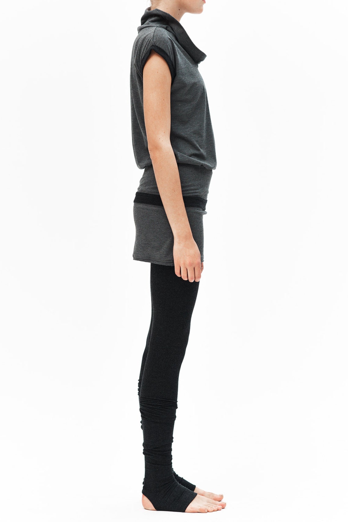 Grey Yoga Tunic Top/ Arya Capped Sleeves Top / Summer Top / - Etsy