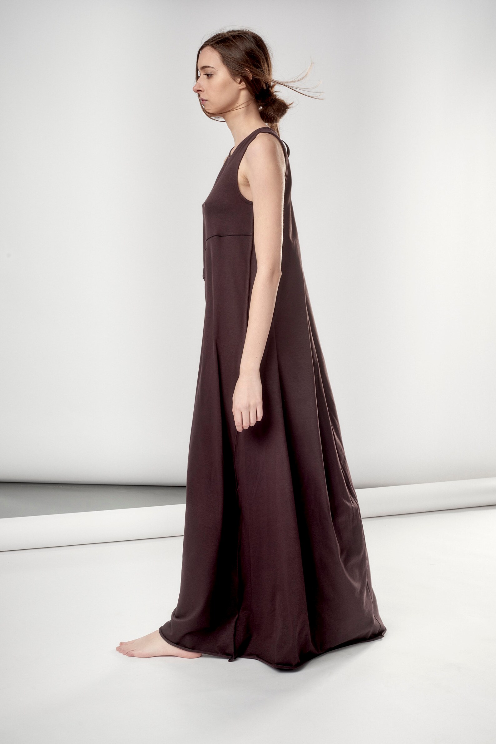 Muted Bordo Cotton Dress / Loose Dress / Minimalist Dress / - Etsy