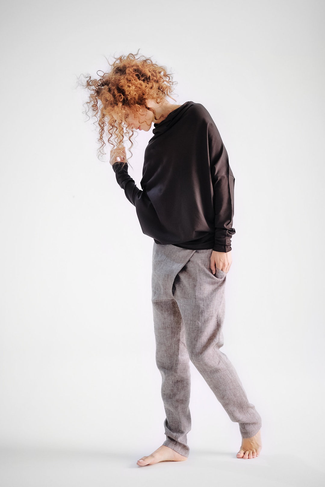 Muted Bordo Top / Loose Top / Oversized Long Sleeved Blouse / Gift for ...