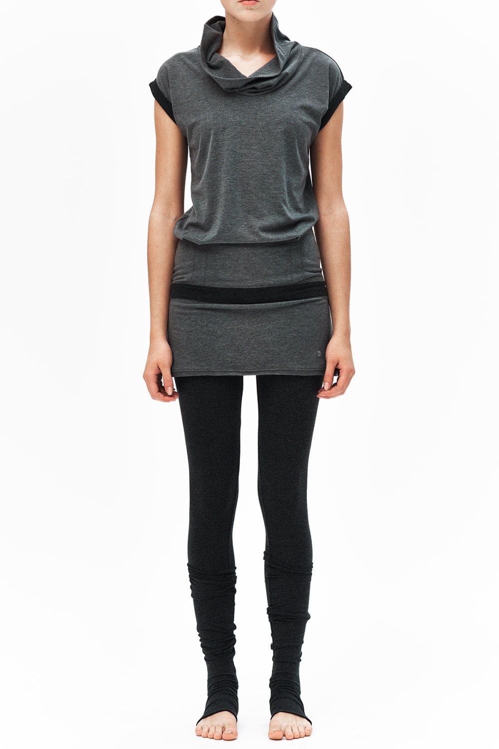 Grey Yoga Tunic Top/ Arya Capped Sleeves Top / Summer Top / - Etsy