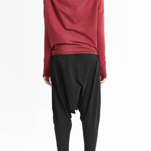 Minimalist Red Top / Loose Cotton Red Blouse / Long Sleeved Blouse ...