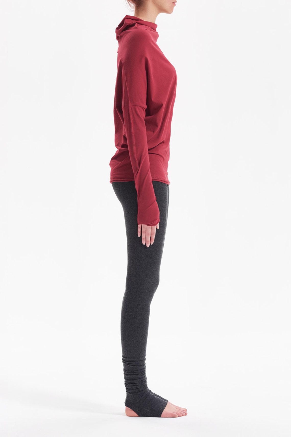 Red Top Oversized Long Sleeved Blouse Maxi Women Blouse | Etsy