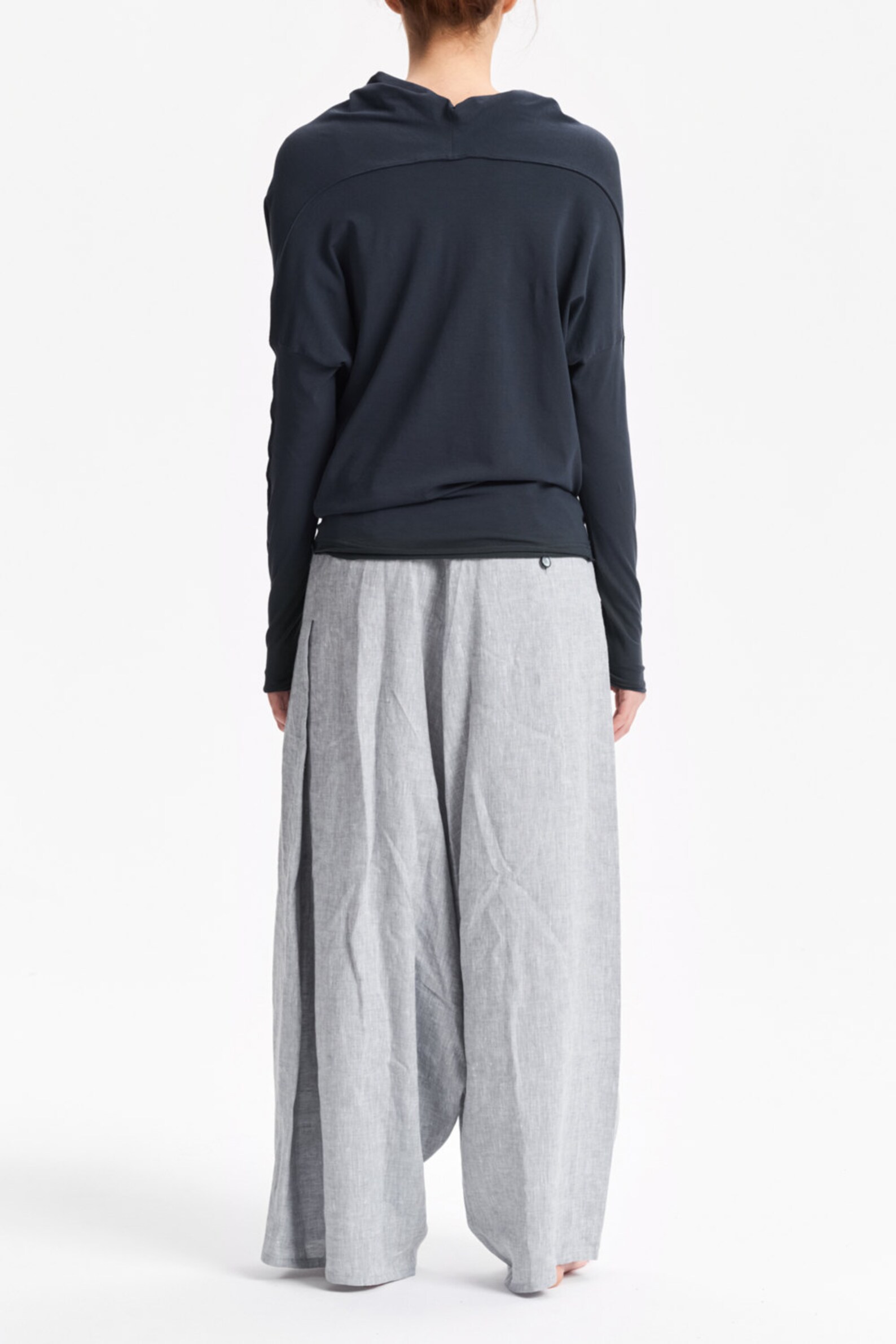 Muted Blue Top / Blue Loose Top / Oversized Long Sleeved | Etsy