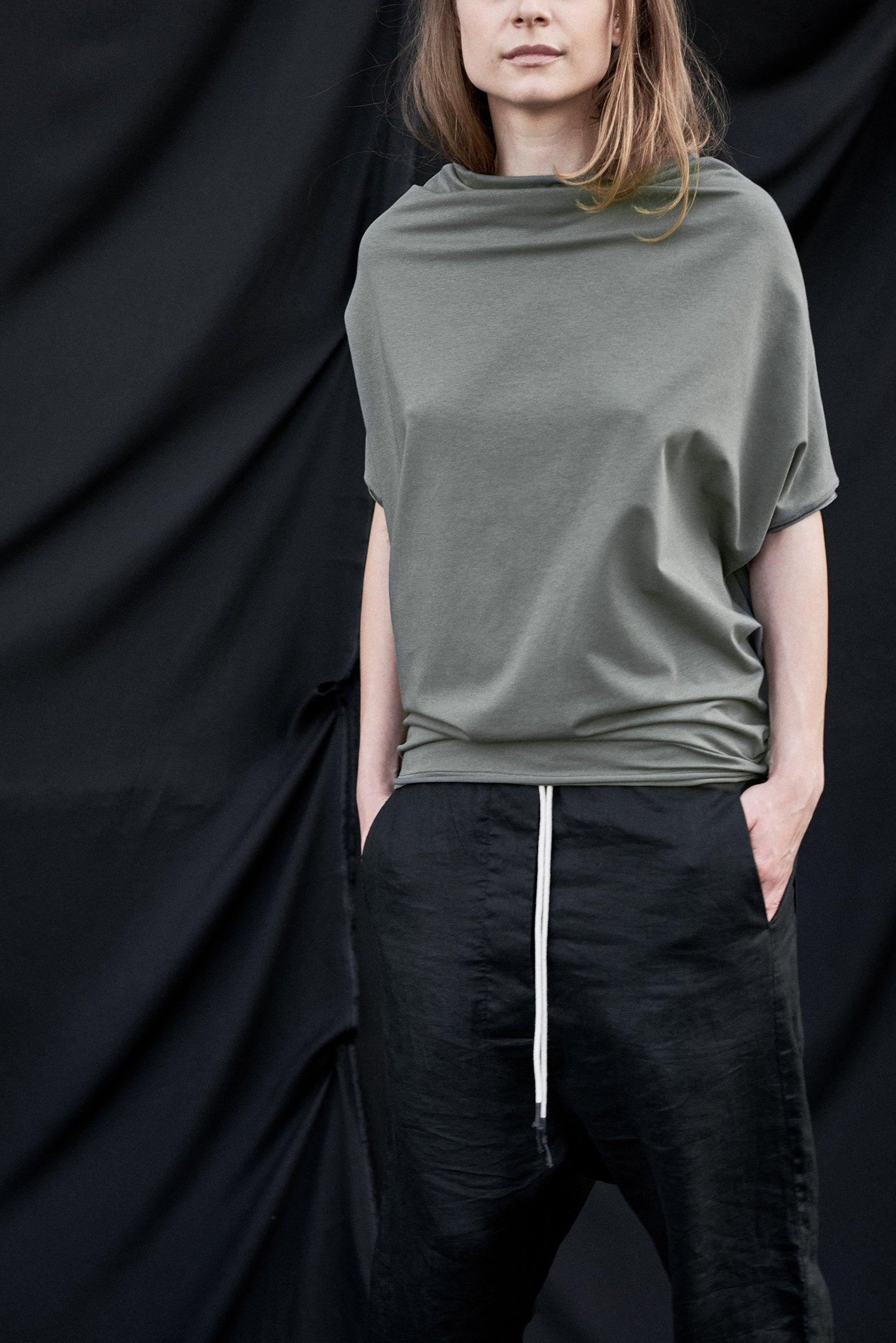 Loose Military Green Top / Oversized Short Sleeved Blouse / - Etsy