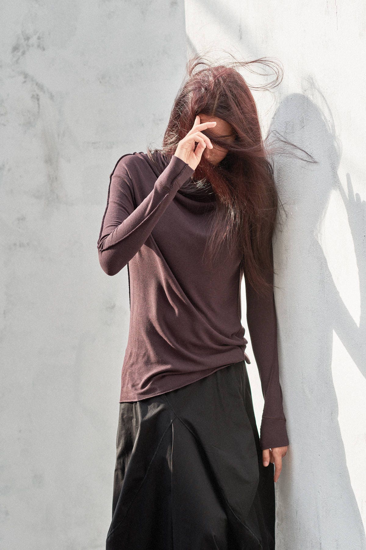 Minimalist Top / Long Sleeved Top / Muted Bordo Women's - Etsy Canada