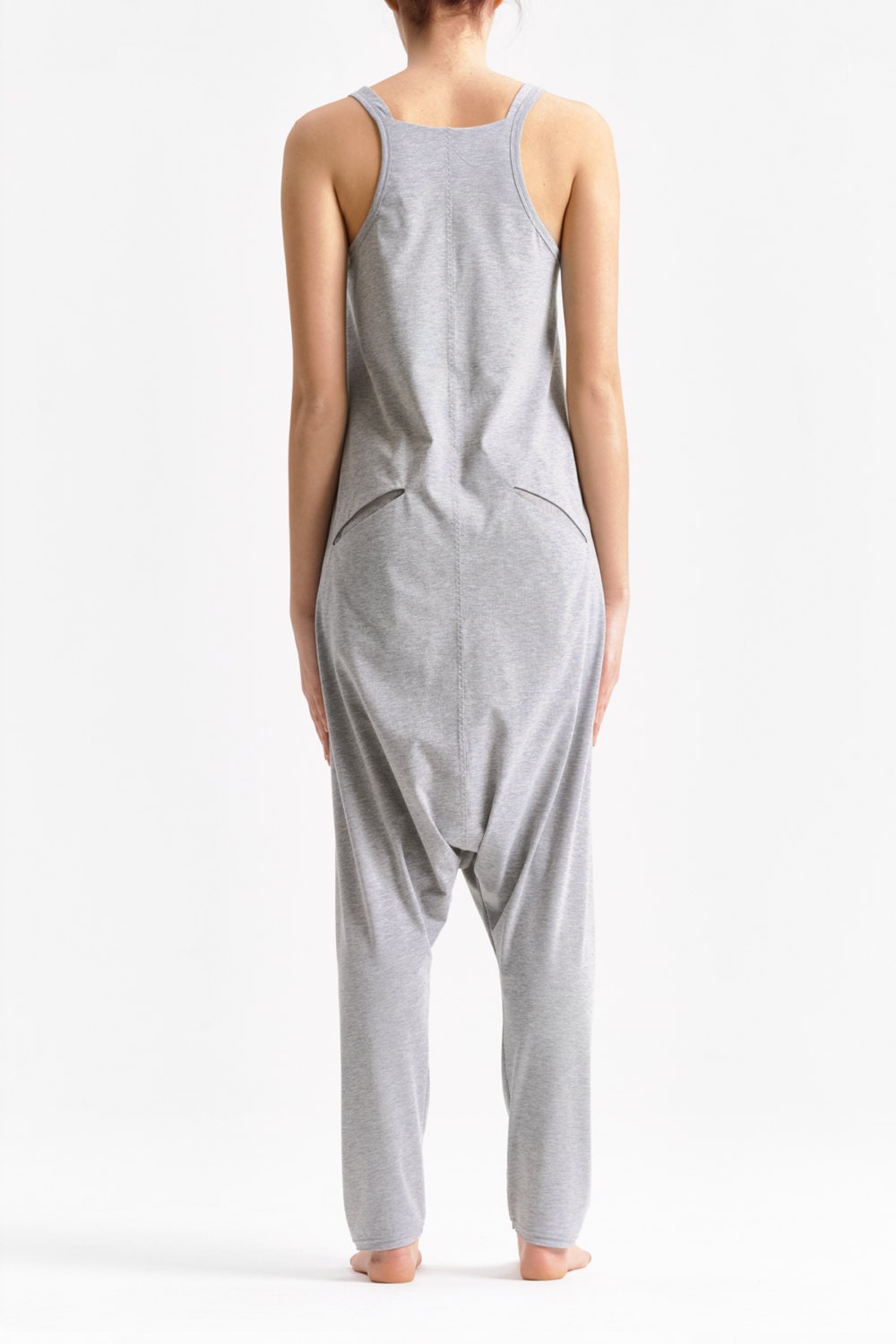 Long Grey Romper / Minimalist Romper / Drop Crotch Jumpsuit / - Etsy Canada
