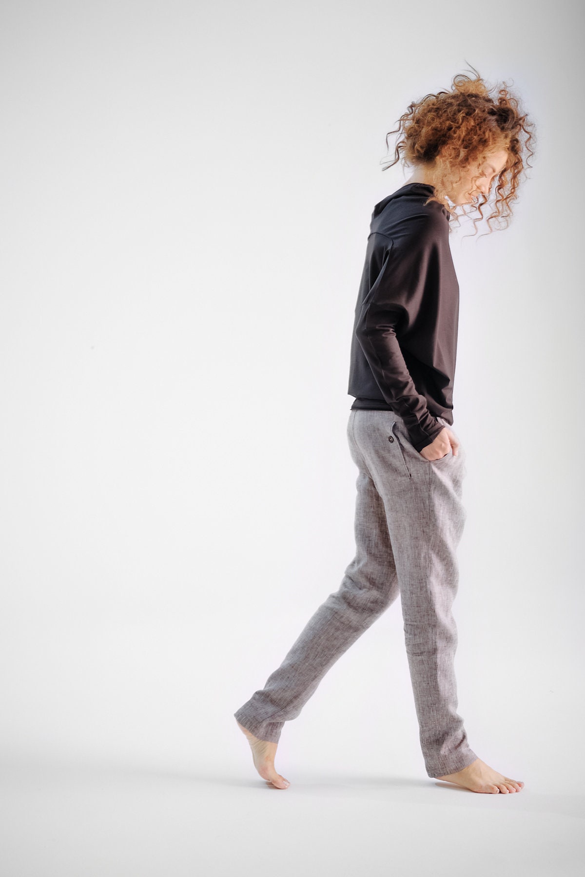 Muted Bordo Top / Loose Top / Oversized Long Sleeved Blouse / | Etsy