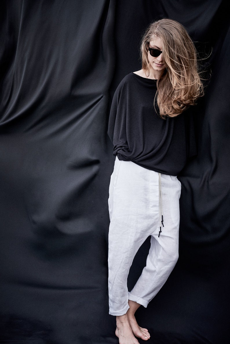 White Linen Pants / Modern Pants / Handmade Pants / Stylish - Etsy