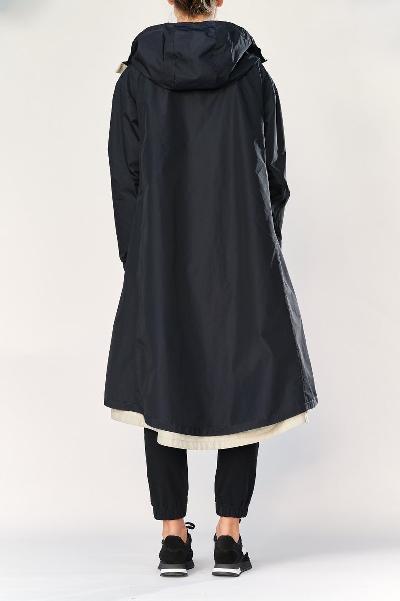 High Neck Parka Coat: Double Face Polyester Raincoat - Etsy