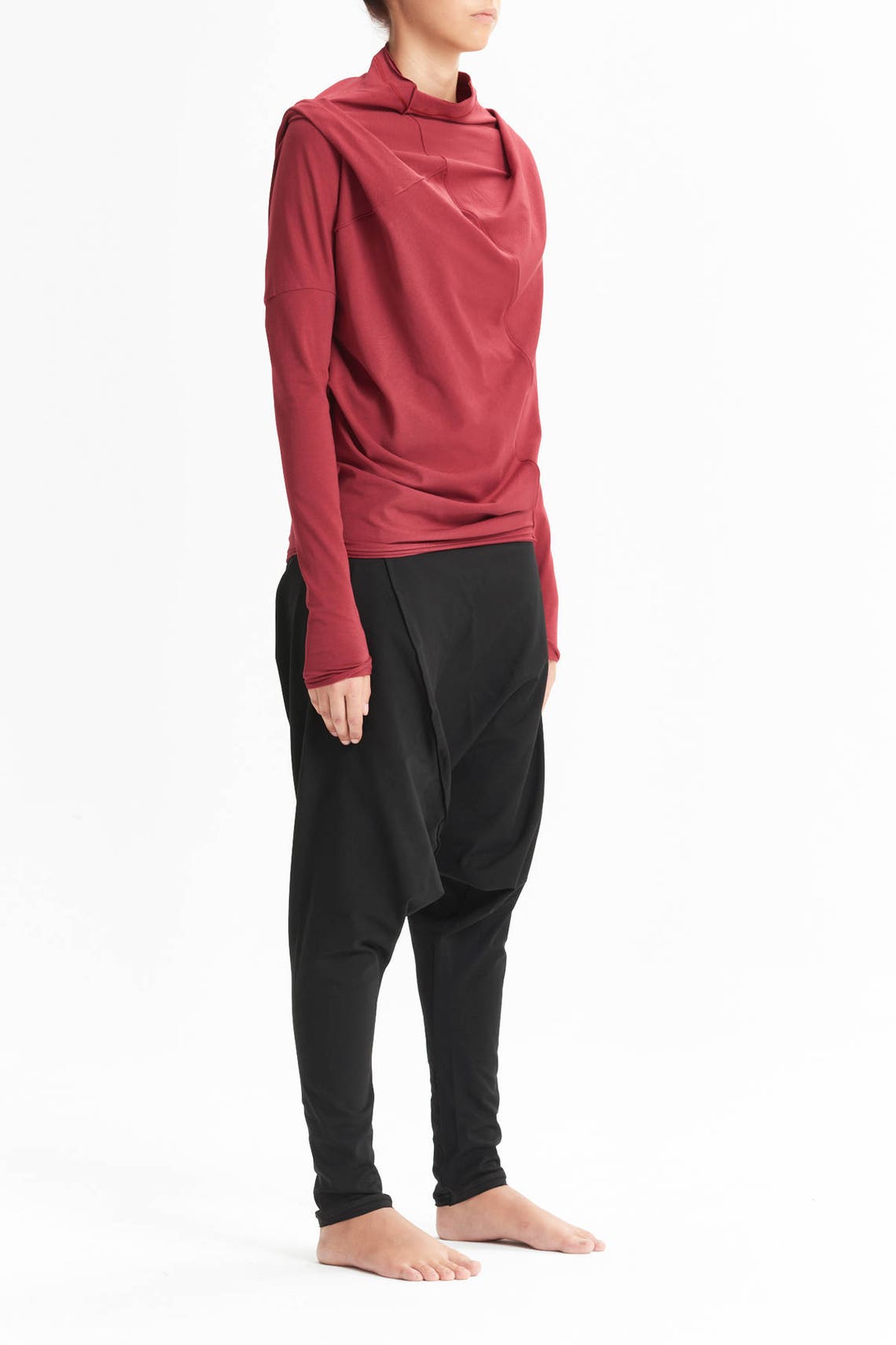 Minimalist Red Top / Loose Cotton Red Blouse / Long Sleeved - Etsy