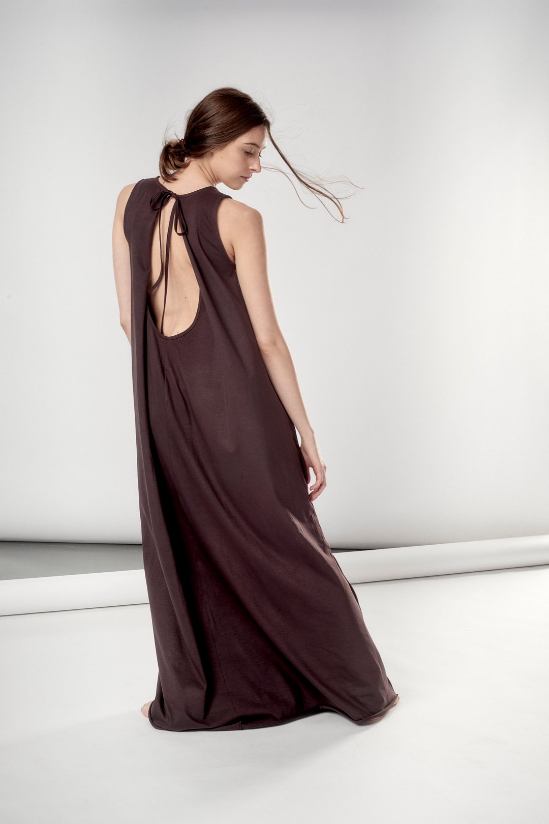 Muted Bordo Cotton Dress / Loose Dress / Minimalist Dress / Summer ...