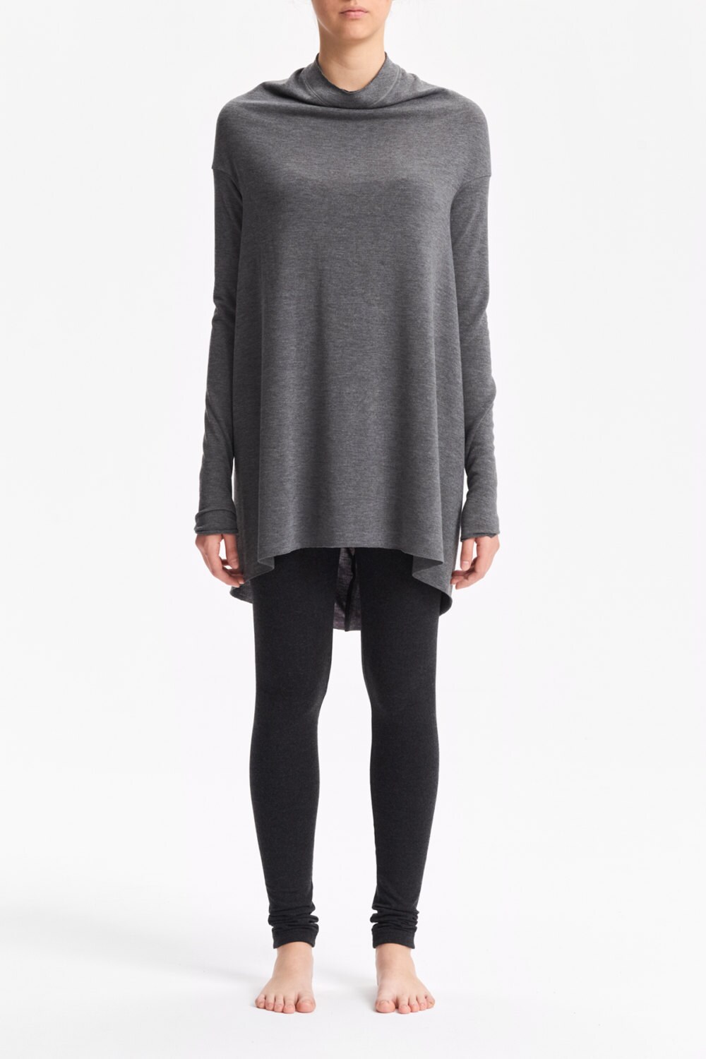 Dark Grey Long Sleeved Tunic Top /tunic Top/ Asymmetrical - Etsy UK