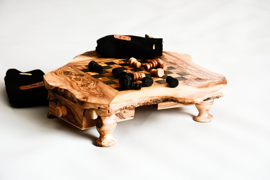 Kids Chess Set Handcrafted Wooden Board, Rustic Design (12 Inch ...