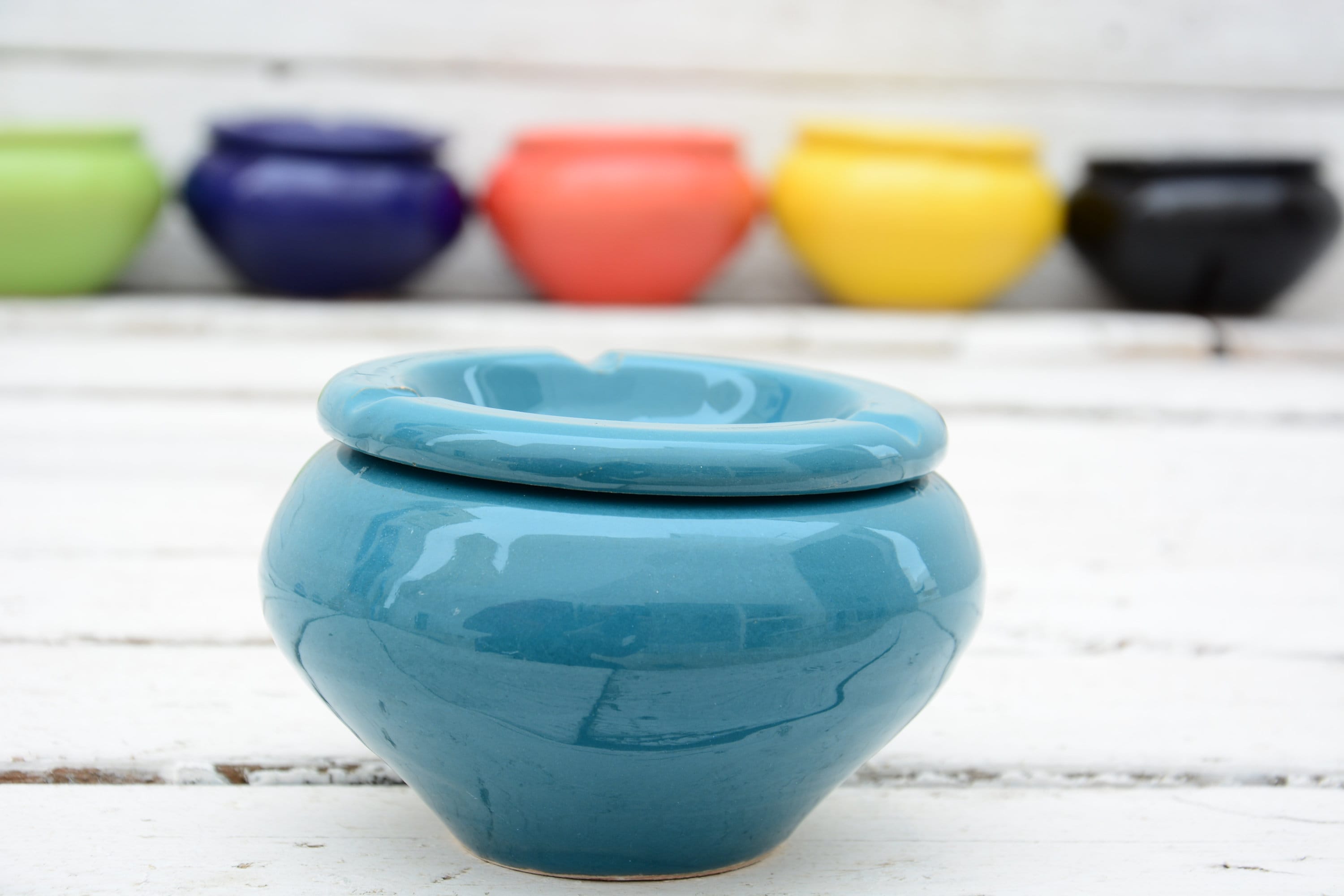 Clay Ashtray in Turquoise, Moroccan Minimalist Style Design Ceramic ...