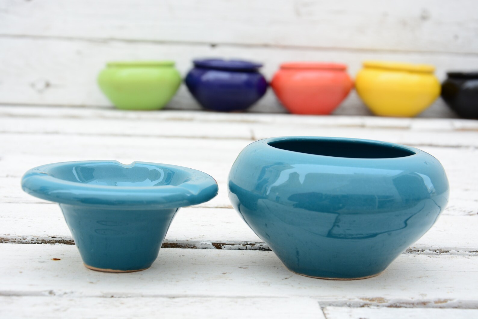 Clay Ashtray in Turquoise, Moroccan Minimalist Style Design Ceramic ...