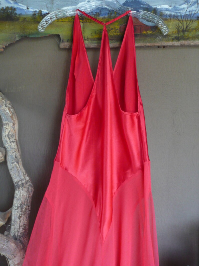 Vintage Victoria Secret Red Satin and Sheer Nylon Net Negligee - Etsy