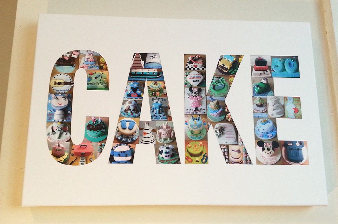 Word Name Collage 2 8 letters Personalised Gift for Her | Etsy