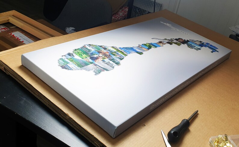 Custom Map Photo Collage Canvas – Personalized Travel Keepsake - Etsy