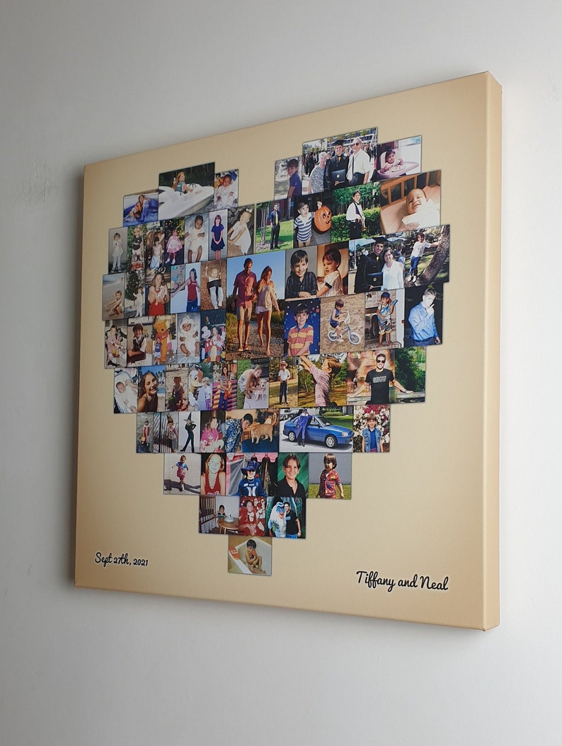 Love Heart Photo Collage Canvas Print - Personalized Home Decor - Etsy