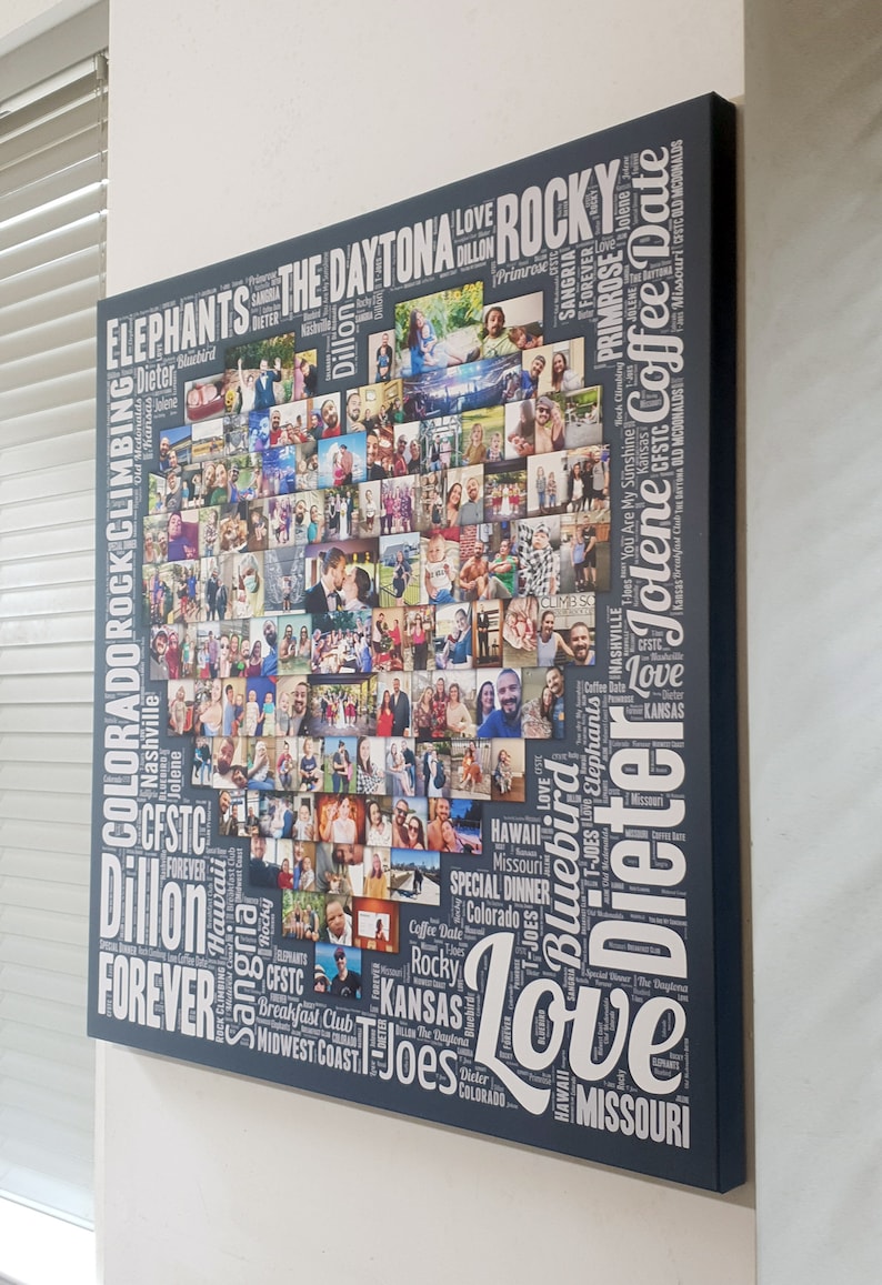 Mothers Day Gift | Heart Shape Collage Word Art Canvas Print | Mums ...