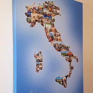Custom Country Map Photo Collage - Personalized Canvas Print - Etsy