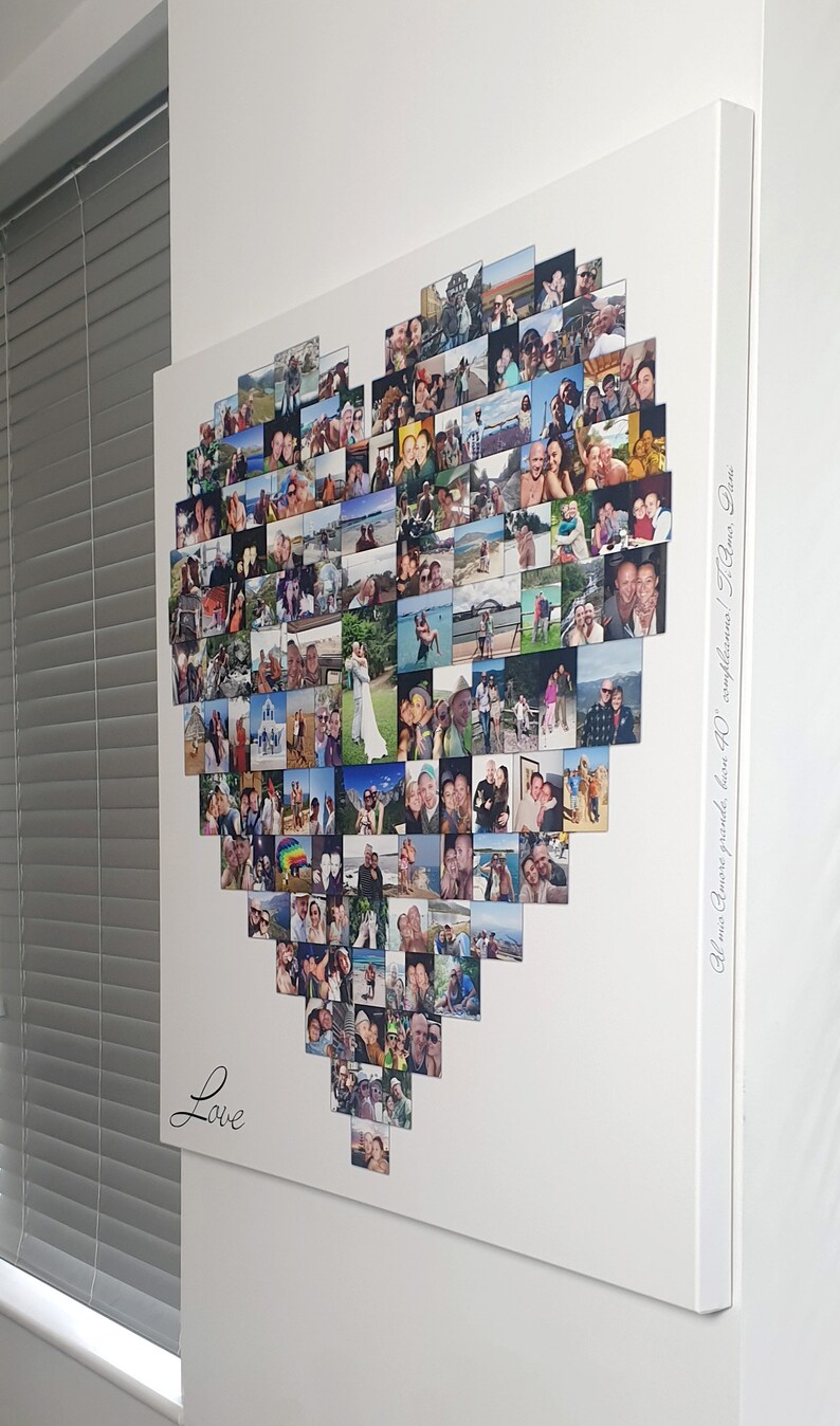 Love Heart Collage Canvas Print - Heart Shape - up to 150 Photos ...