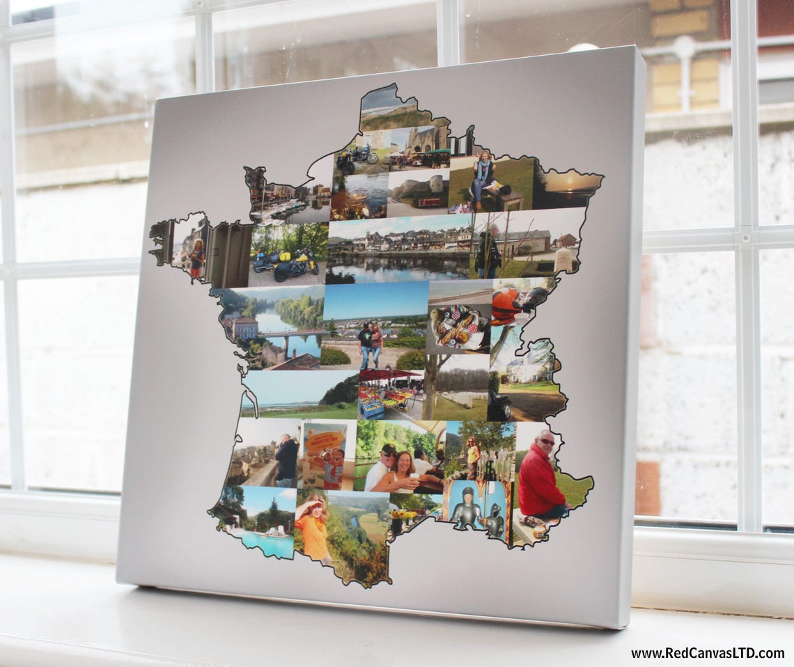 Country Shaped Photo Collage Country Map Place or Any Shape | Etsy UK