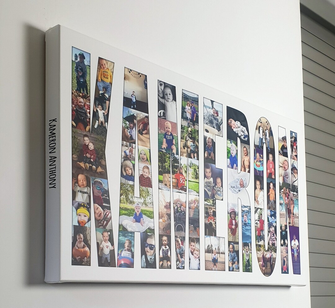 Word Name Text Collage - Custom Designed Bespoke - Canvas Print - Gift ...