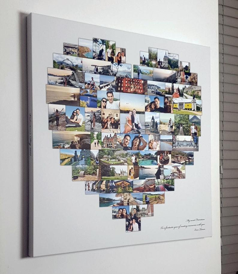 Collage Canvas Heart Shape Print - up to 150 Photos - Premium Hand Made ...