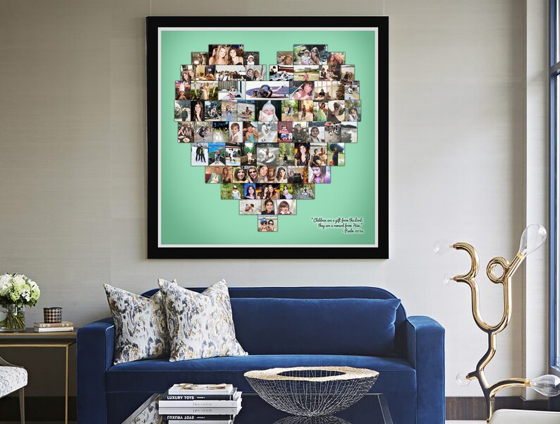 Heart Shaped Photo Collage Digital File for Printing X85 - Etsy